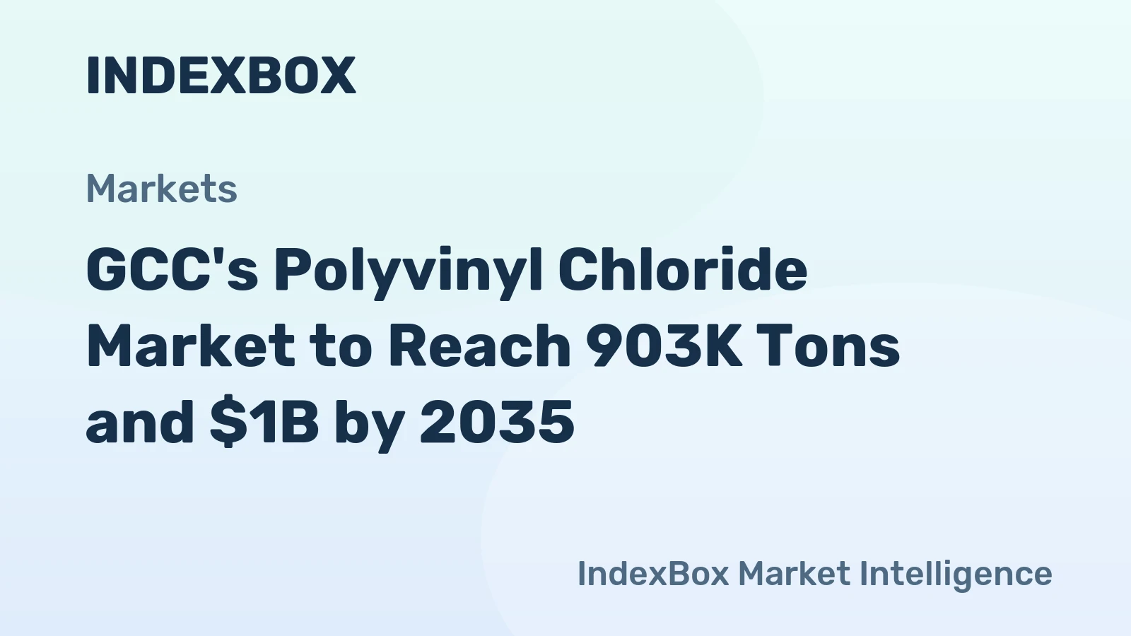 GCC's Polyvinyl Chloride Market to Reach 903K Tons and $1B by 2035