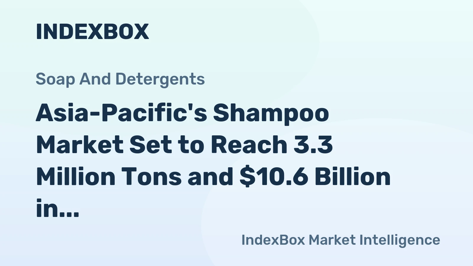 Asia-Pacific's Shampoo Market Set to Reach 3.3 Million Tons and $10.6 Billion in Value by 2035