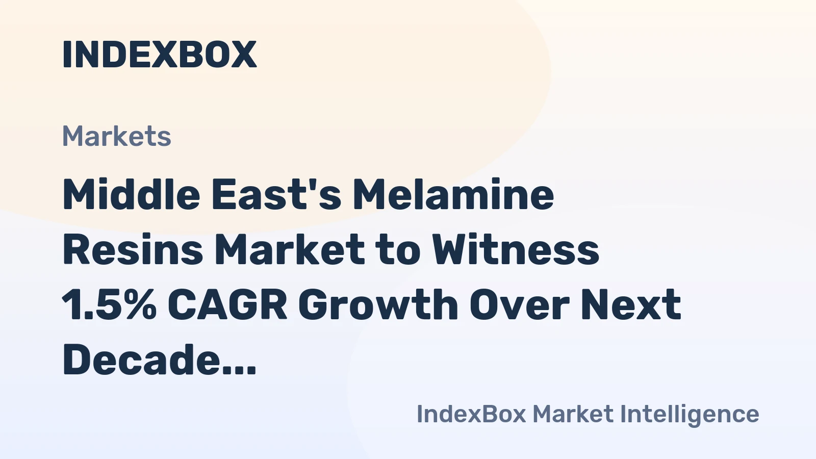 Middle East's Melamine Resins Market to Witness 1.5% CAGR Growth Over Next Decade