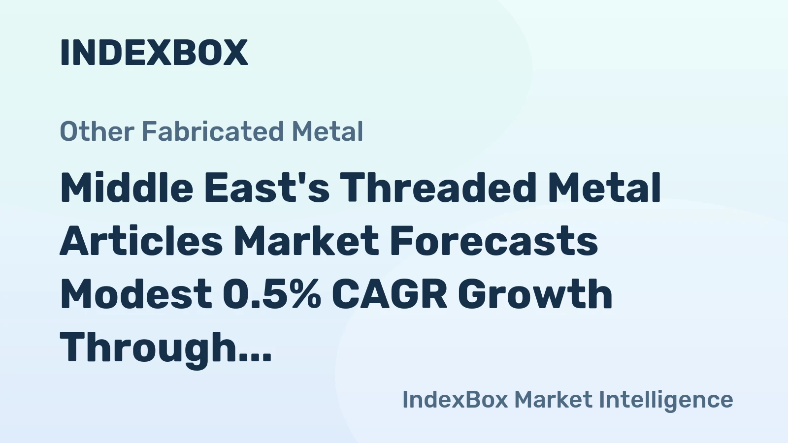 Middle East's Threaded Metal Articles Market Forecasts Modest 0.5% CAGR Growth Through 2035