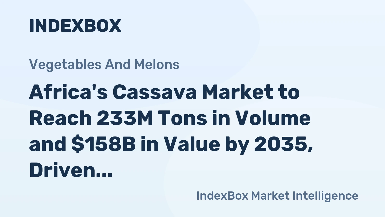 Africa's Cassava Market to Reach 233M Tons in Volume and $158B in Value by 2035, Driven by Increasing Demand