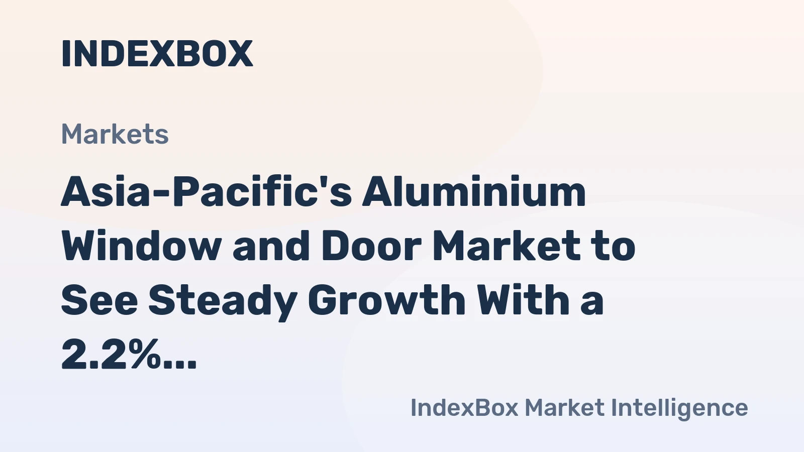 Asia-Pacific's Aluminium Window and Door Market to See Steady Growth With a 2.2% CAGR Through 2035
