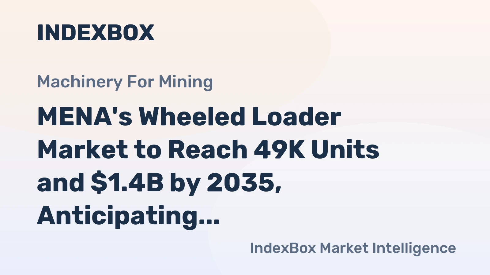 MENA's Wheeled Loader Market to Reach 49K Units and $1.4B by 2035, Anticipating +1.5% and +2.4% CAGR
