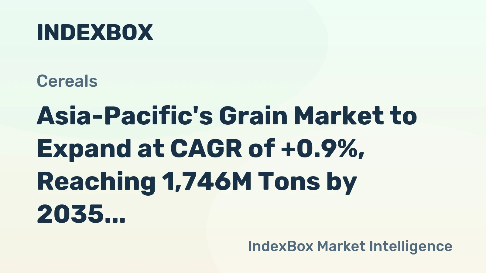 Asia-Pacific's Grain Market to Expand at CAGR of +0.9%, Reaching 1,746M Tons by 2035