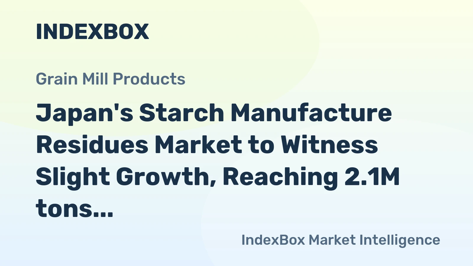 Japan's Starch Manufacture Residues Market to Witness Slight Growth, Reaching 2.1M tons by 2035