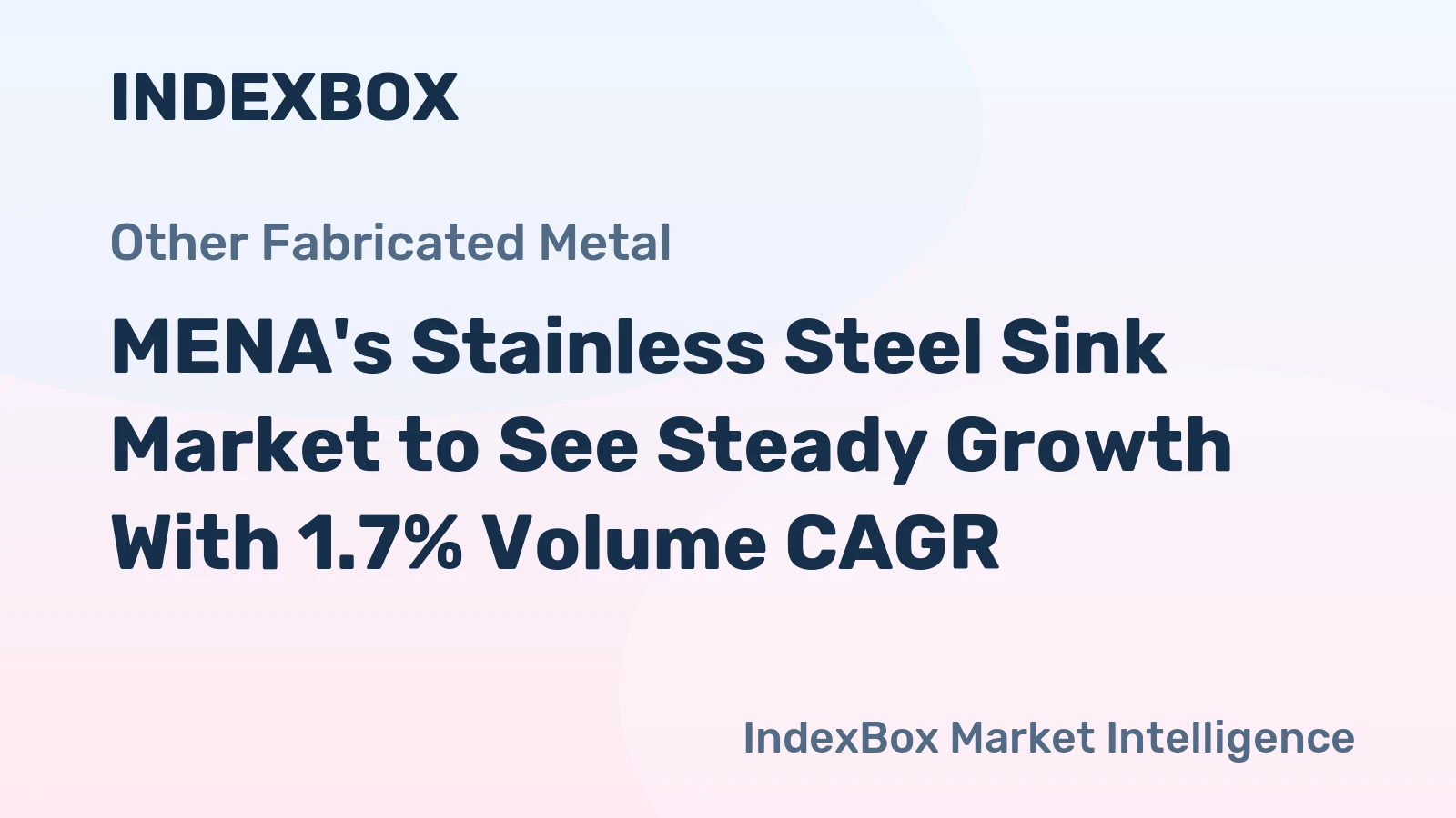 MENA's Stainless Steel Sink Market to See Steady Growth With 1.7% Volume CAGR