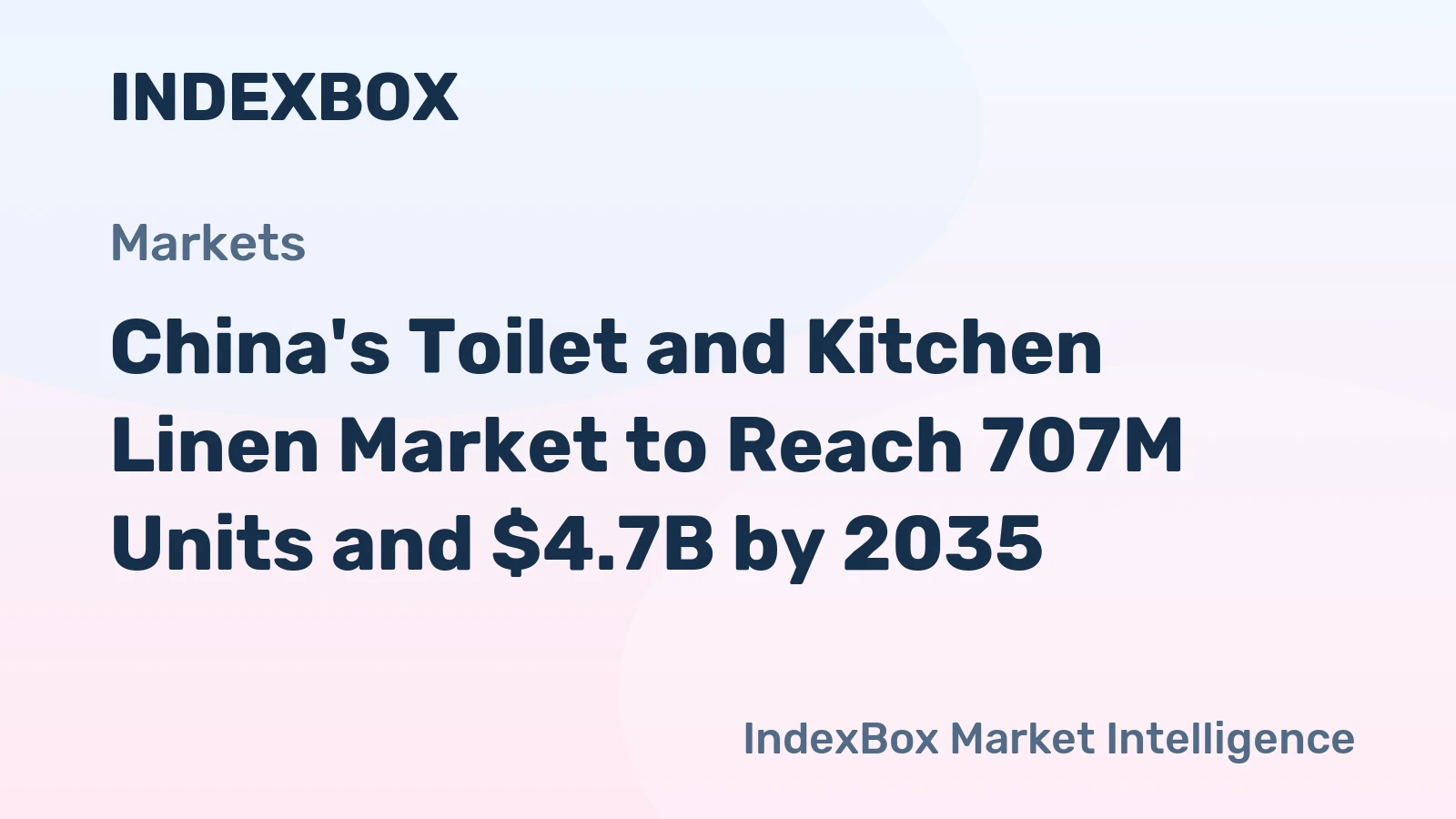China's Toilet and Kitchen Linen Market to Reach 707M Units and $4.7B by 2035