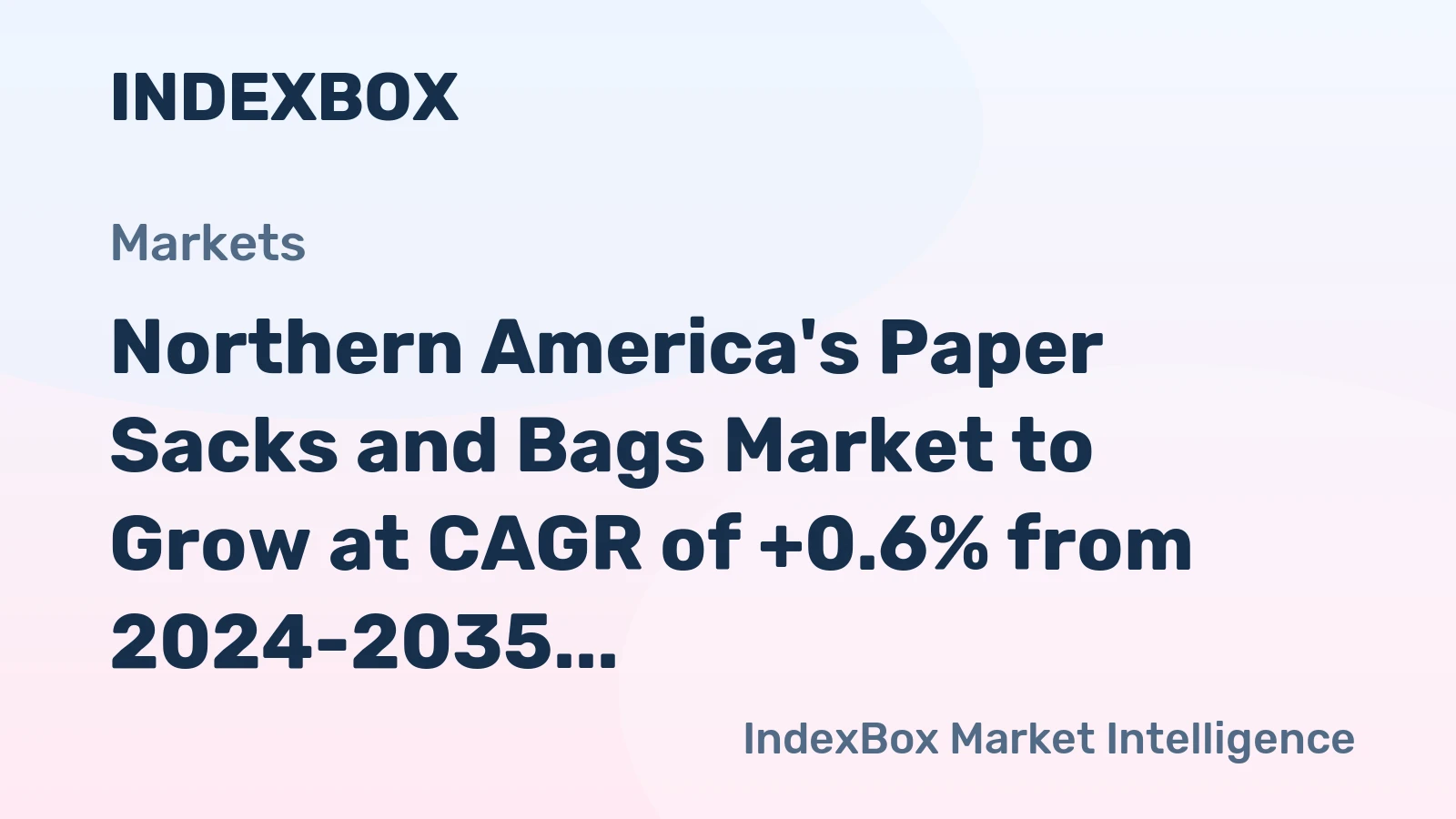 Northern America's Paper Sacks and Bags Market to Grow at CAGR of +0.6% from 2024-2035