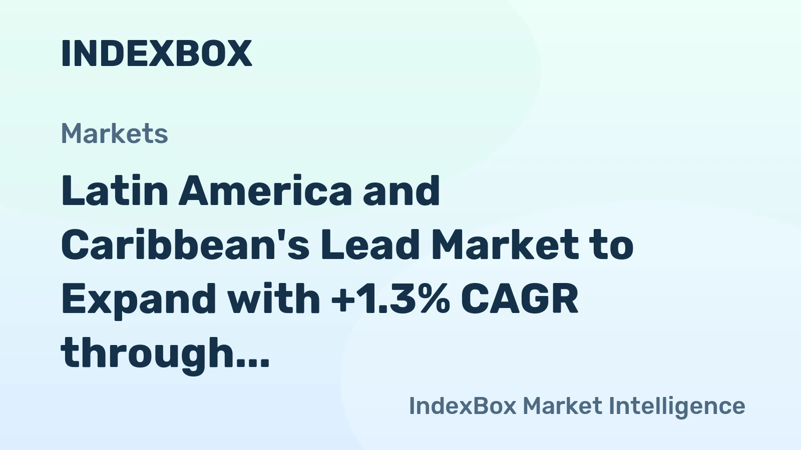 Latin America and Caribbean's Lead Market to Expand with +1.3% CAGR through 2035