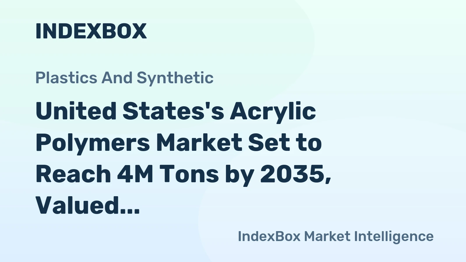 United States's Acrylic Polymers Market Set to Reach 4M Tons by 2035, Valued at $15.5B