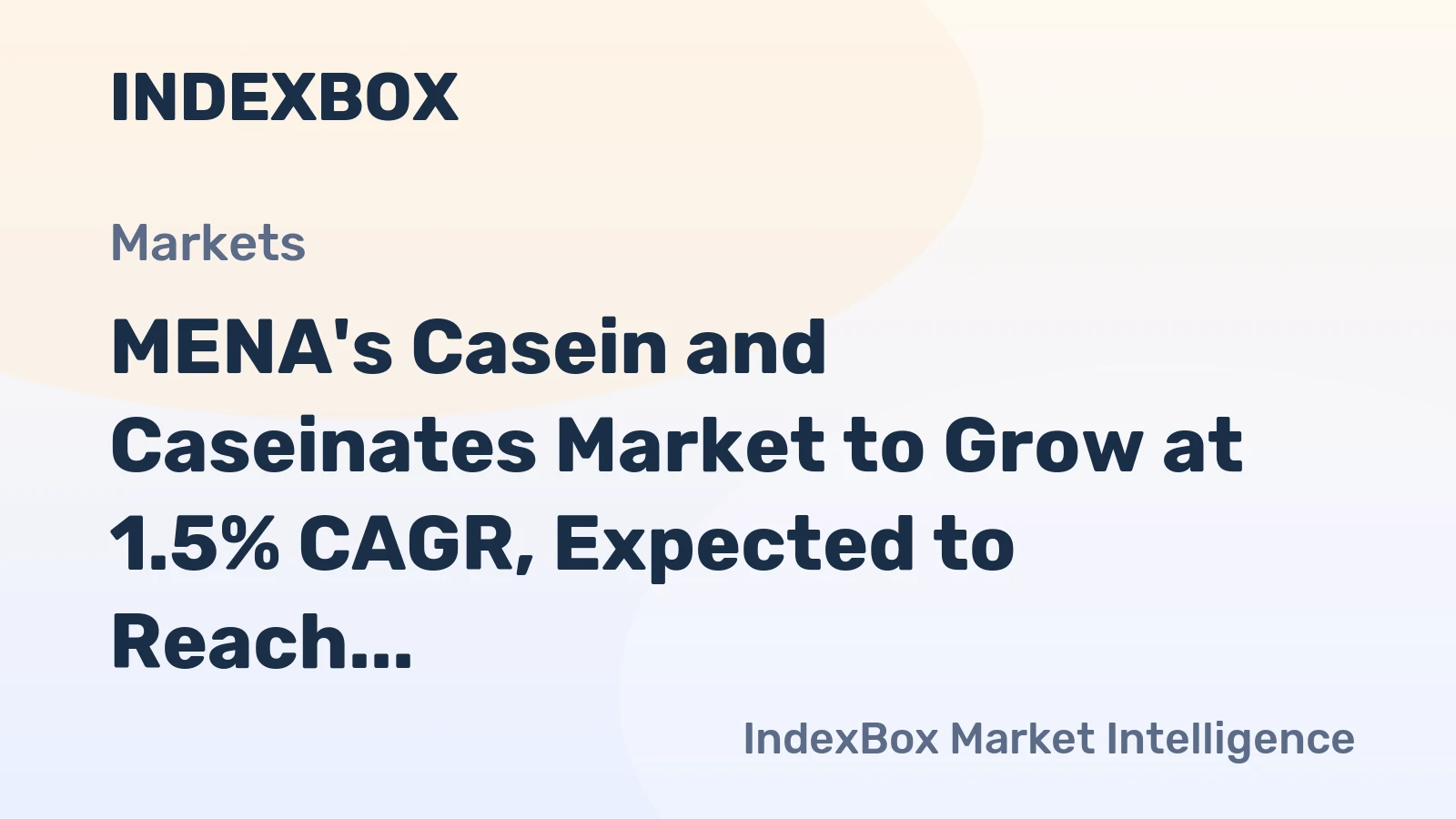 MENA's Casein and Caseinates Market to Grow at 1.5% CAGR, Expected to Reach 97k Tons by 2035