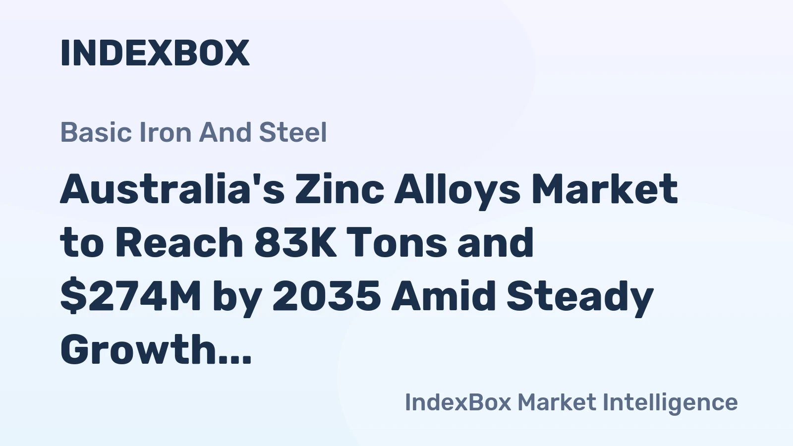 Australia's Zinc Alloys Market to Reach 83K Tons and $274M by 2035 Amid Steady Growth
