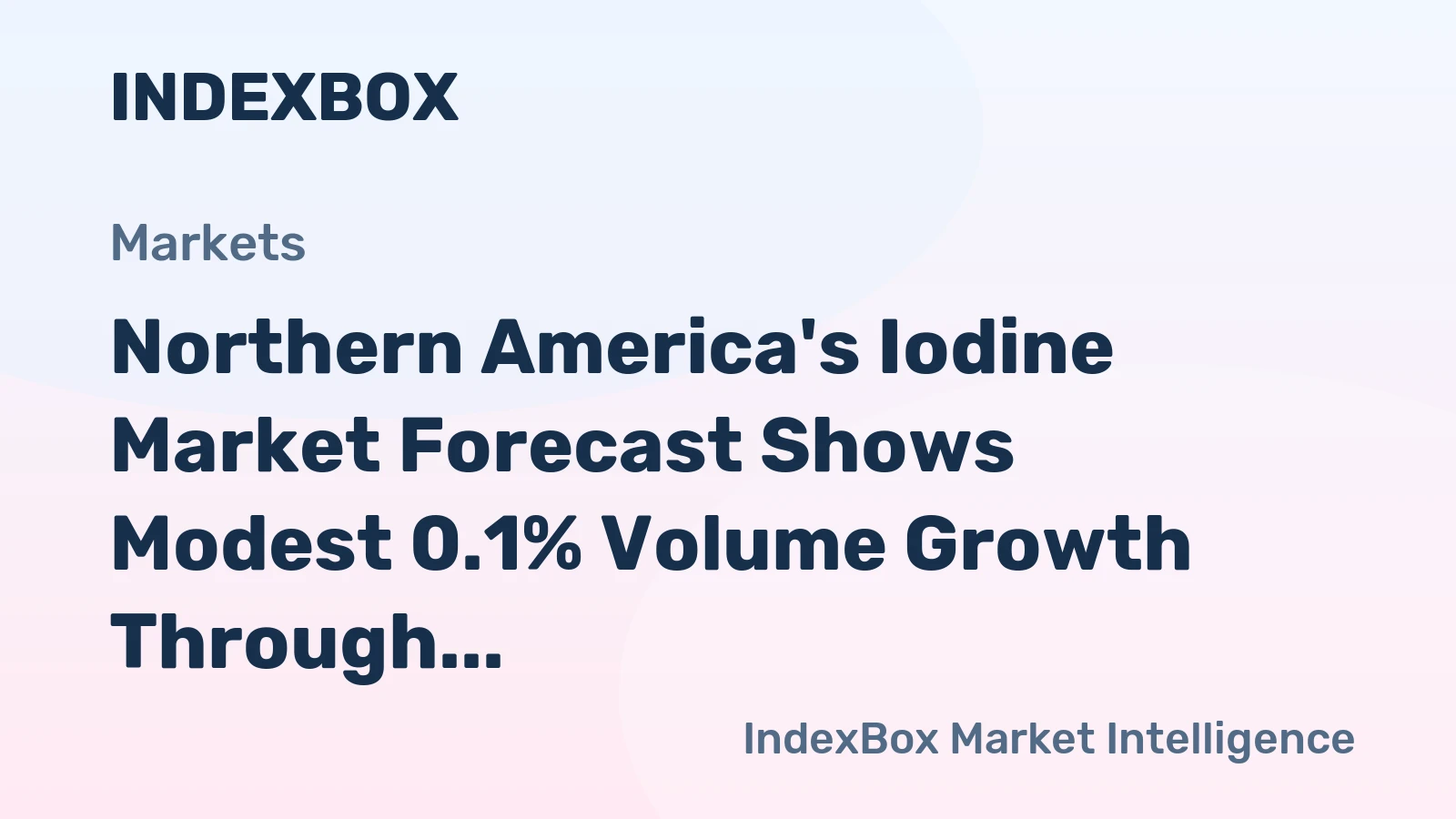Northern America's Iodine Market Forecast Shows Modest 0.1% Volume Growth Through 2035