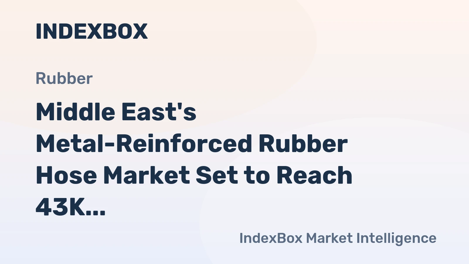 Middle East's Metal-Reinforced Rubber Hose Market Set to Reach 43K Tons and $193M by 2035