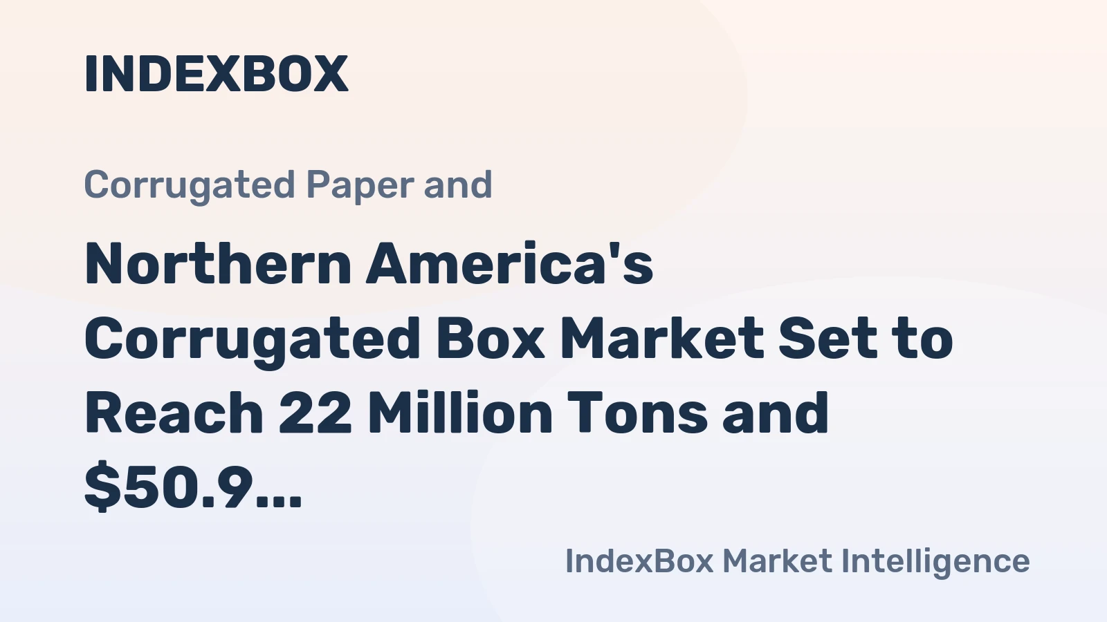 Northern America's Corrugated Box Market Set to Reach 22 Million Tons and $50.9 Billion