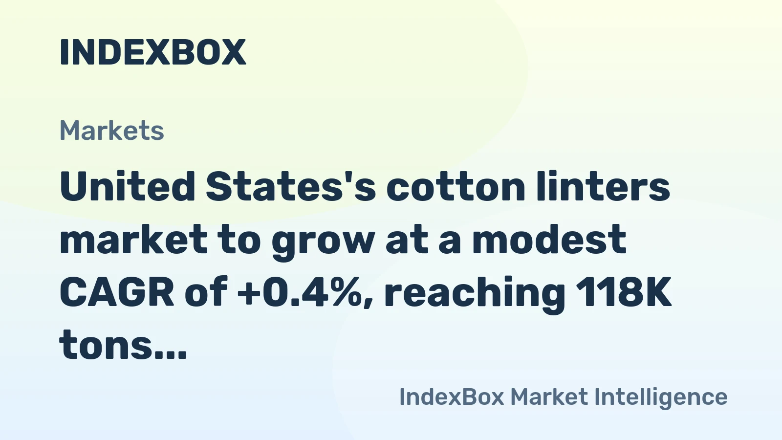 United States's cotton linters market to grow at a modest CAGR of +0.4%, reaching 118K tons by 2035.