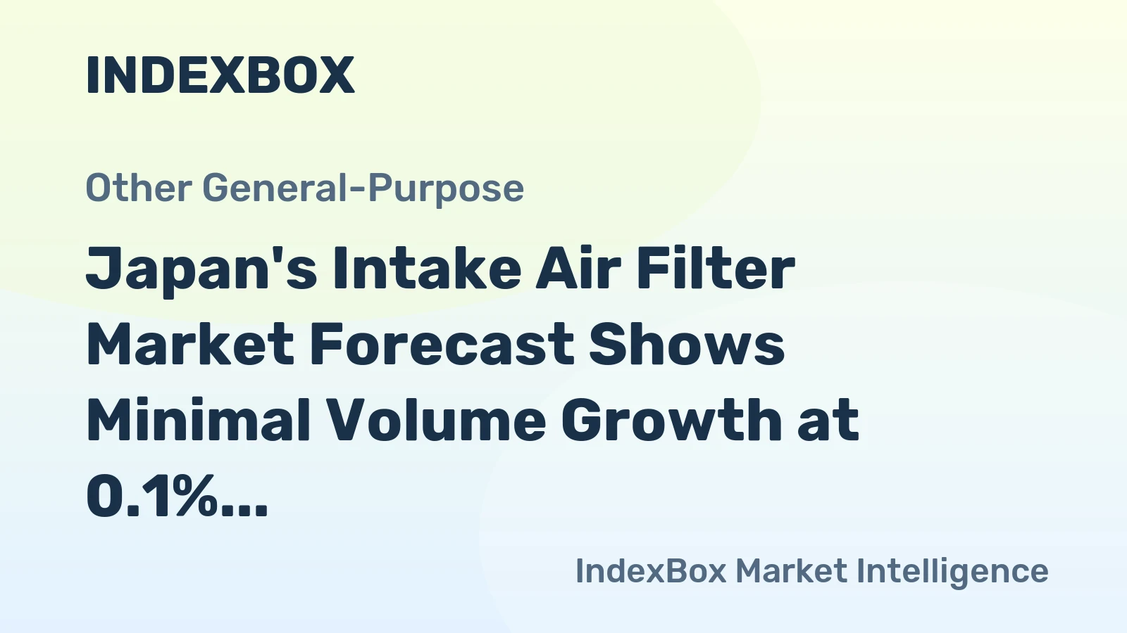 Japan's Intake Air Filter Market Forecast Shows Minimal Volume Growth at 0.1% CAGR Through 2035