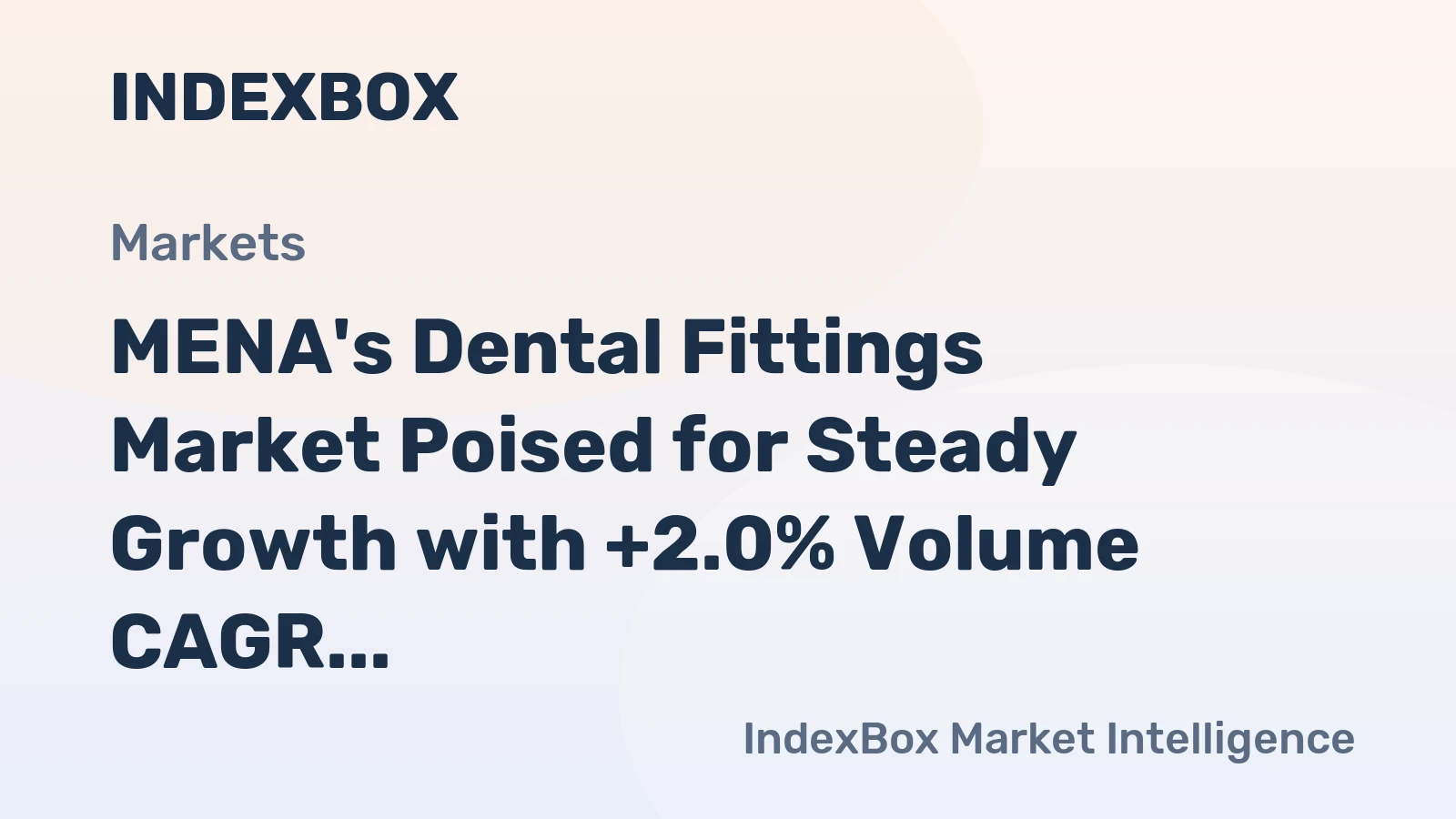 MENA's Dental Fittings Market Poised for Steady Growth with +2.0% Volume CAGR Through 2035