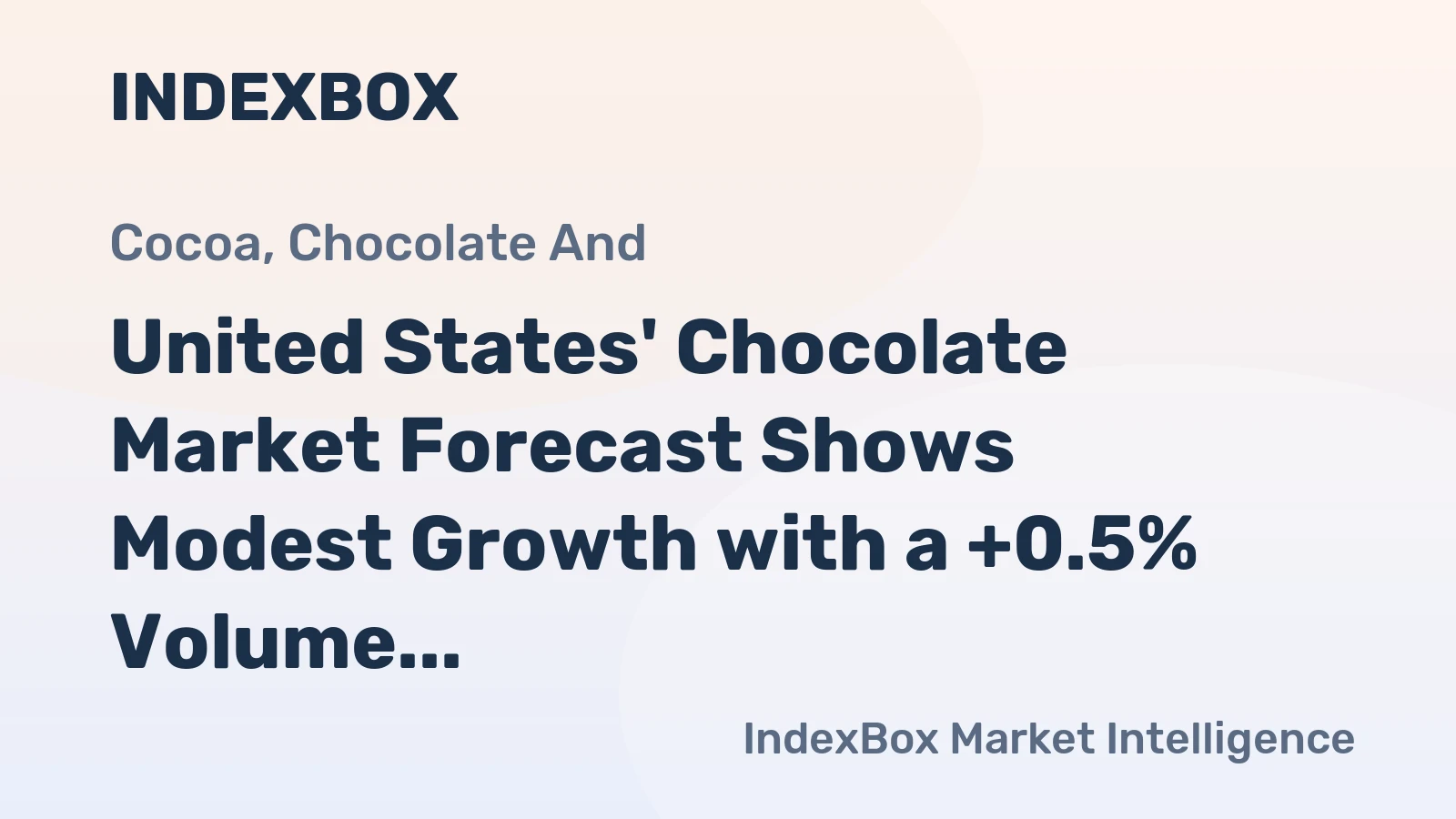 United States' Chocolate Market Forecast Shows Modest Growth with a +0.5% Volume CAGR Through 2035
