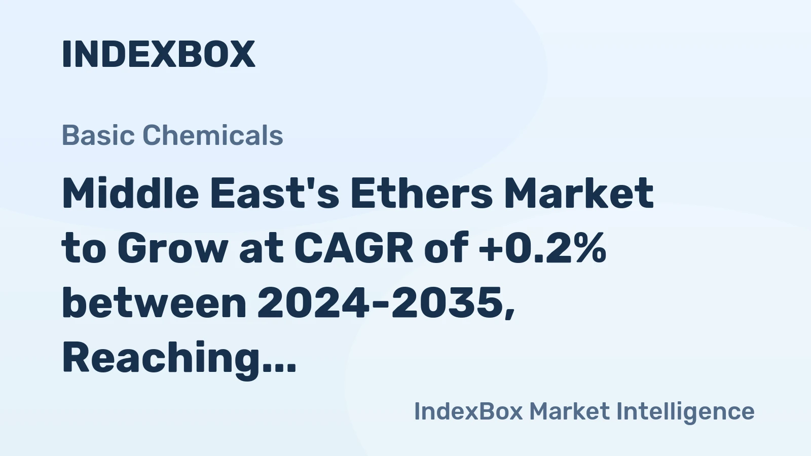 Middle East's Ethers Market to Grow at CAGR of +0.2% between 2024-2035, Reaching $17.3B