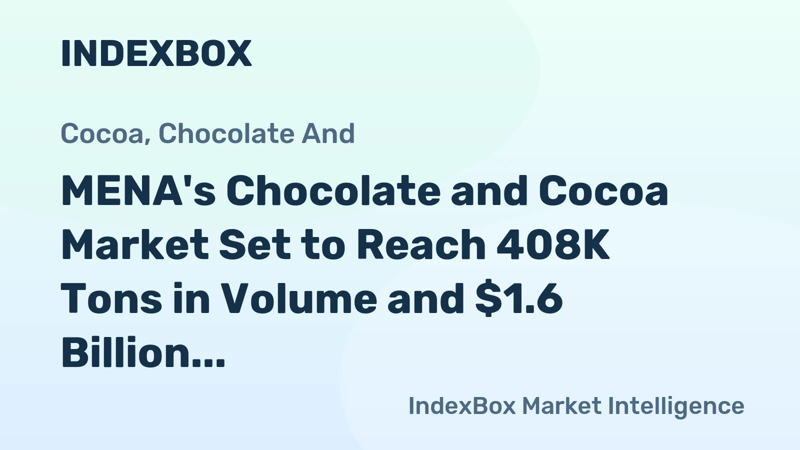 MENA's Chocolate and Cocoa Market Set to Reach 408K Tons in Volume and $1.6 Billion in Value