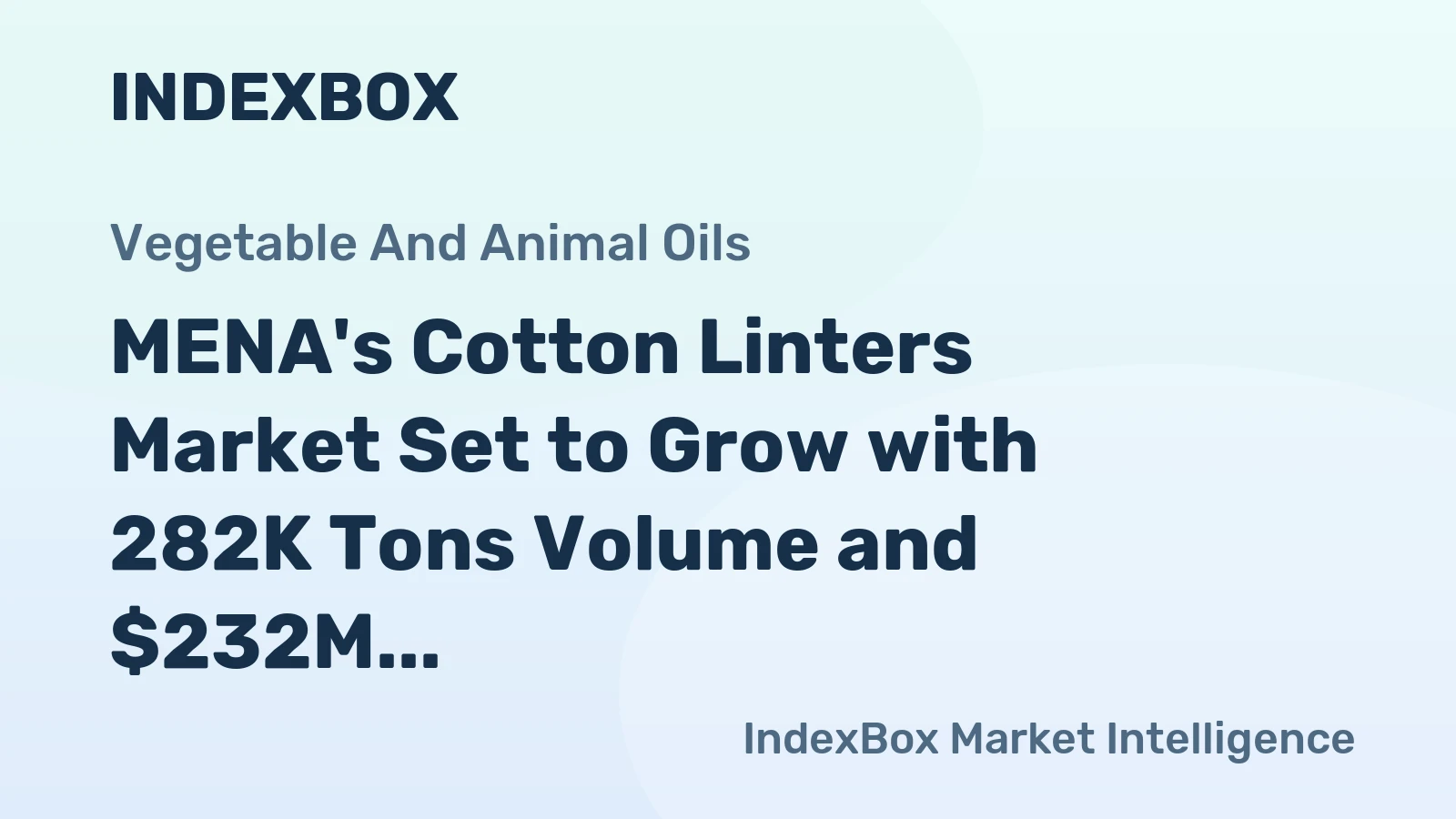 MENA's Cotton Linters Market Set to Grow with 282K Tons Volume and $232M Value by 2035