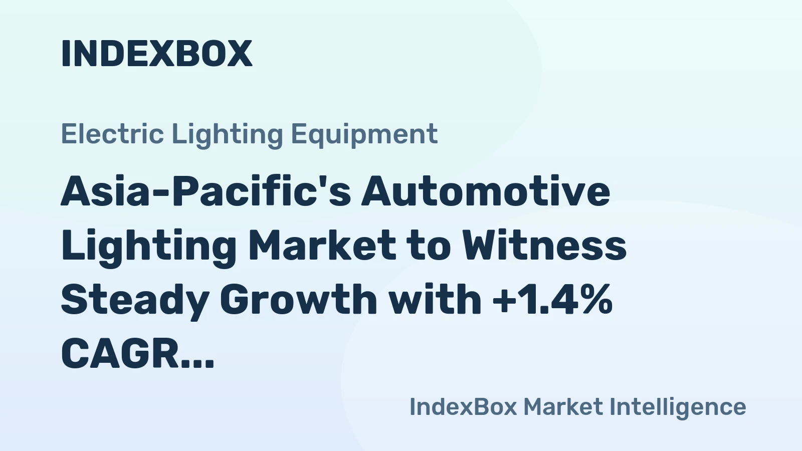 Asia-Pacific's Automotive Lighting Market to Witness Steady Growth with +1.4% CAGR Over the Next Decade