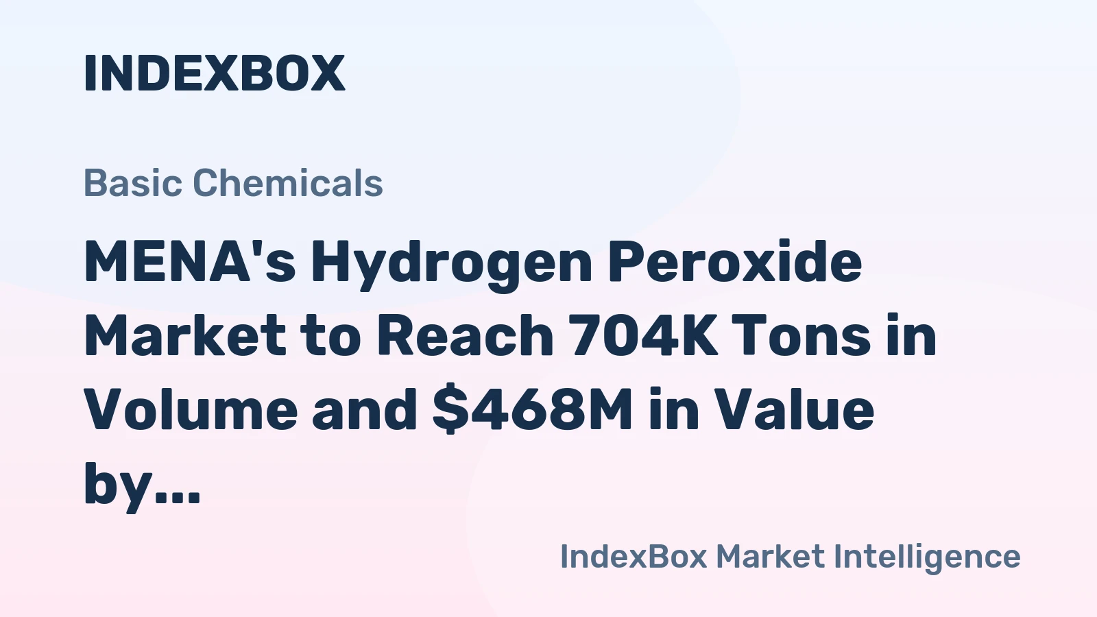 MENA's Hydrogen Peroxide Market to Reach 704K Tons in Volume and $468M in Value by 2035