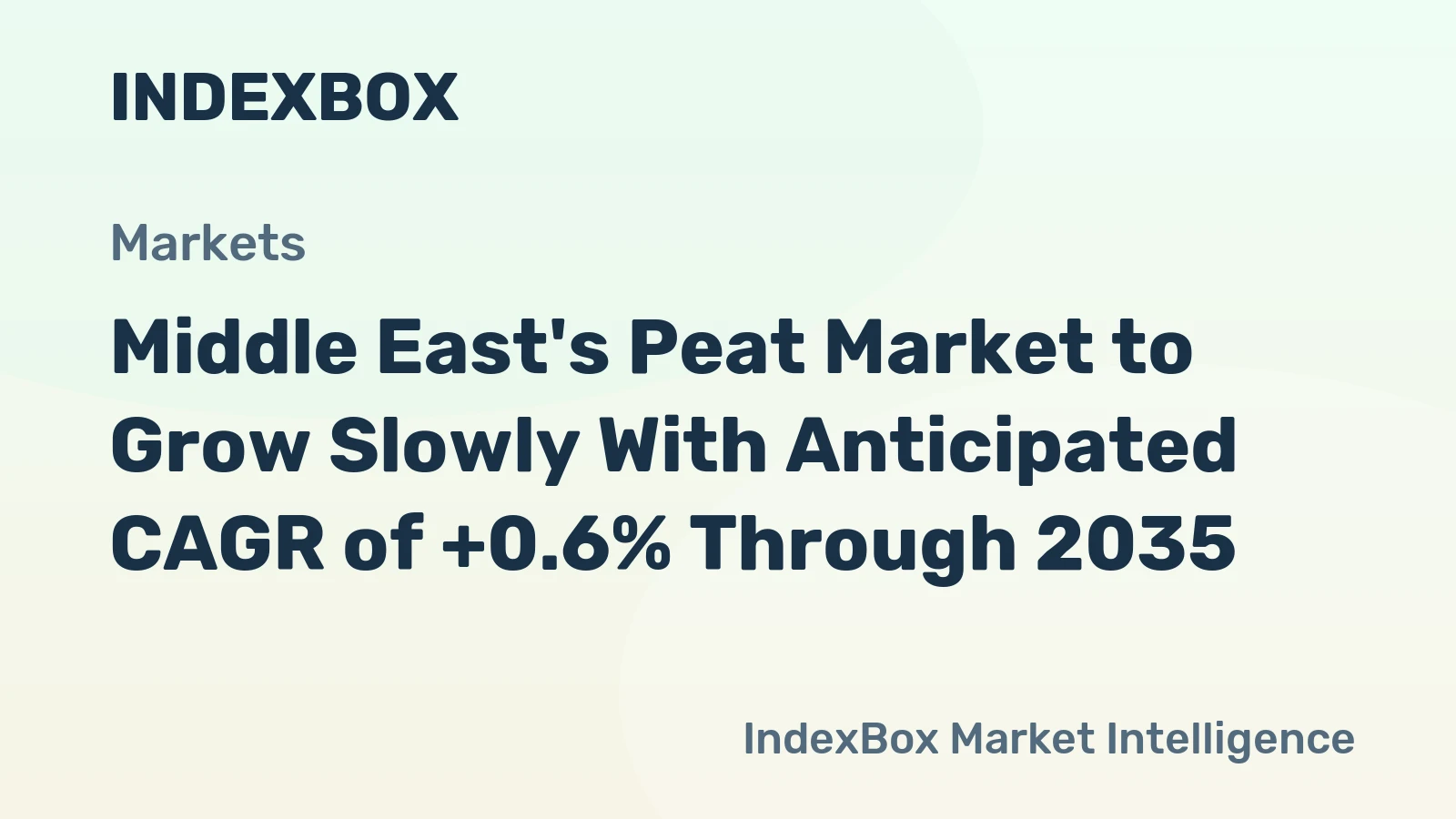 Middle East's Peat Market to Grow Slowly With Anticipated CAGR of +0.6% Through 2035