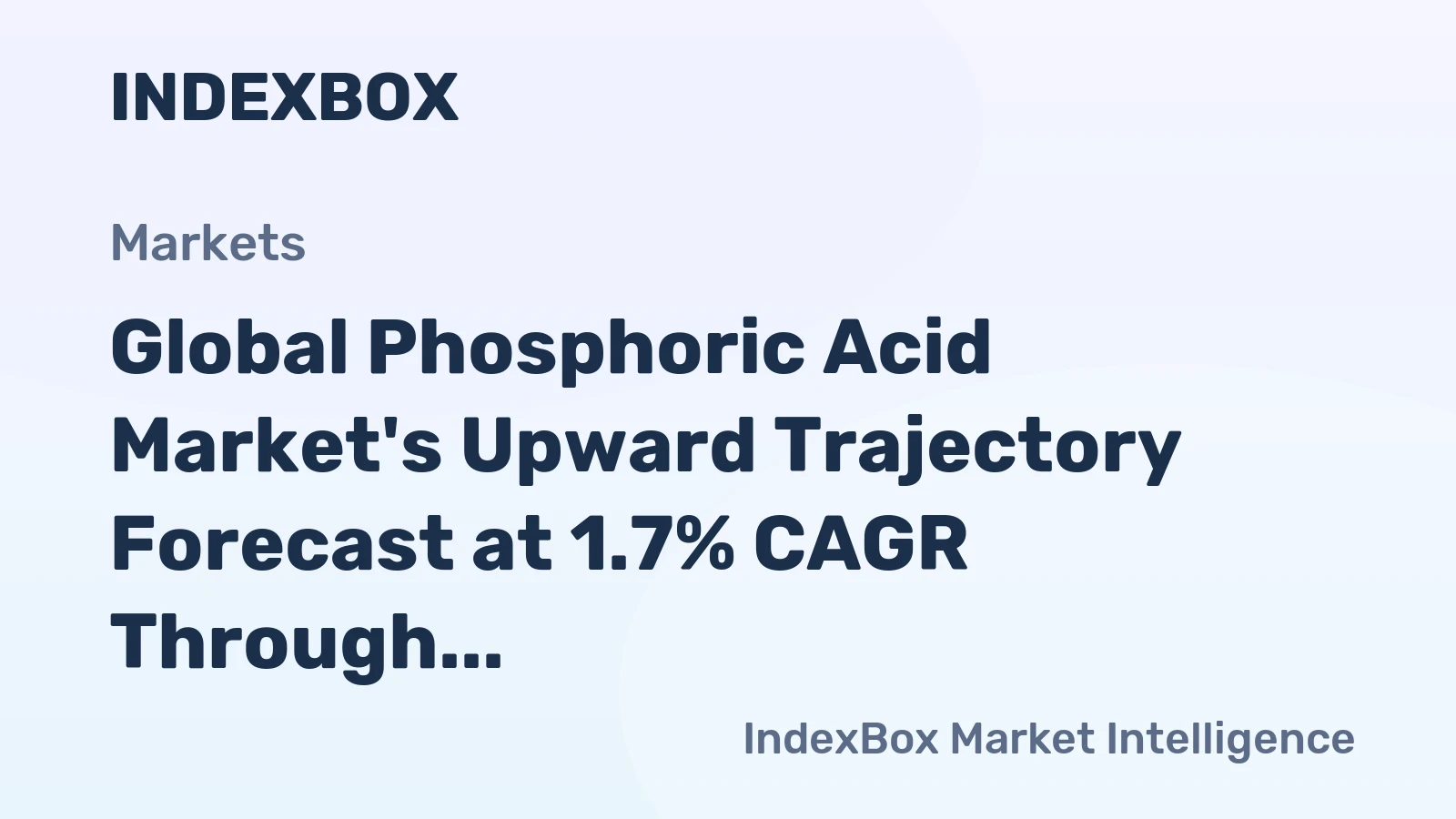 Global Phosphoric Acid Market's Upward Trajectory Forecast at 1.7% CAGR Through 2035
