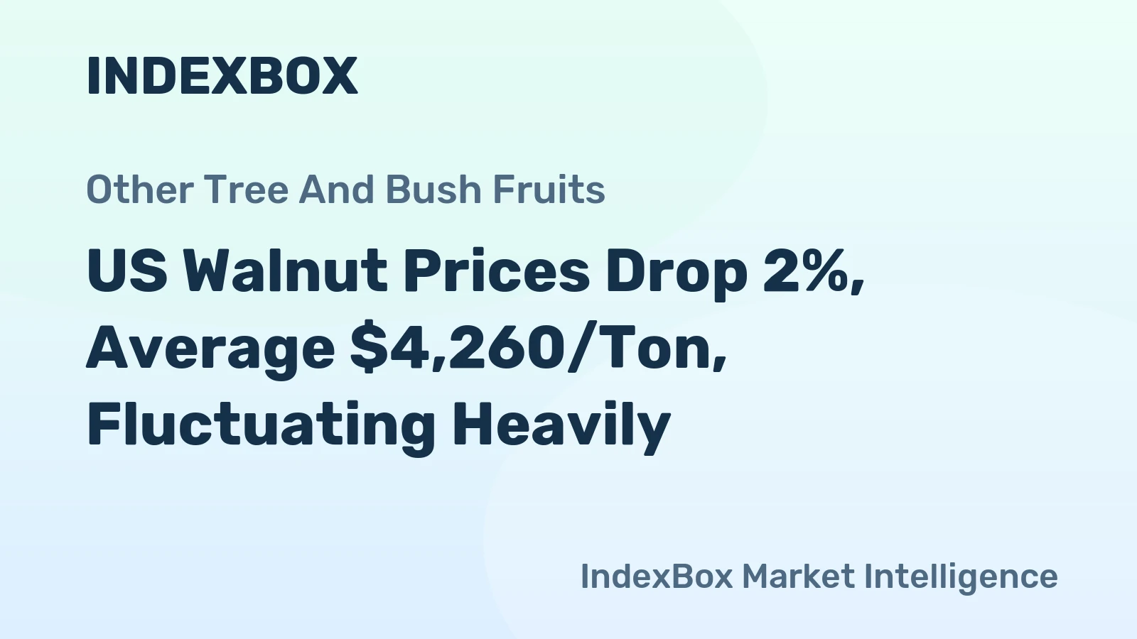 US Walnut Prices Drop 2%, Average $4,260/Ton, Fluctuating Heavily