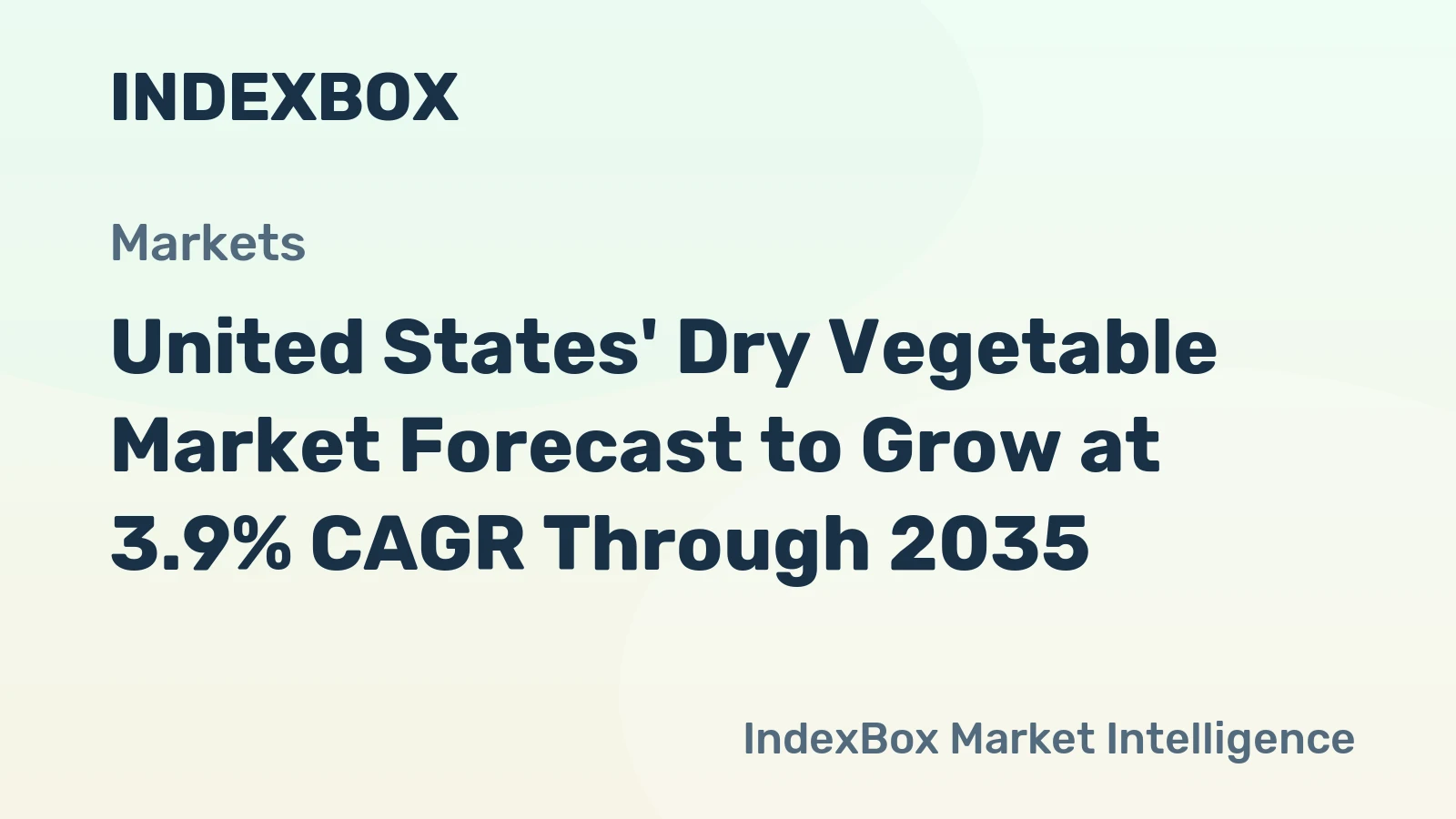 United States' Dry Vegetable Market Forecast to Grow at 3.9% CAGR Through 2035