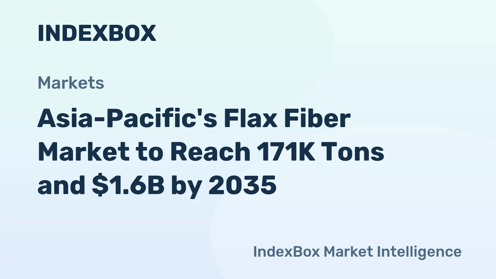 Asia-Pacific's Flax Fiber Market to Reach 171K Tons and $1.6B by 2035