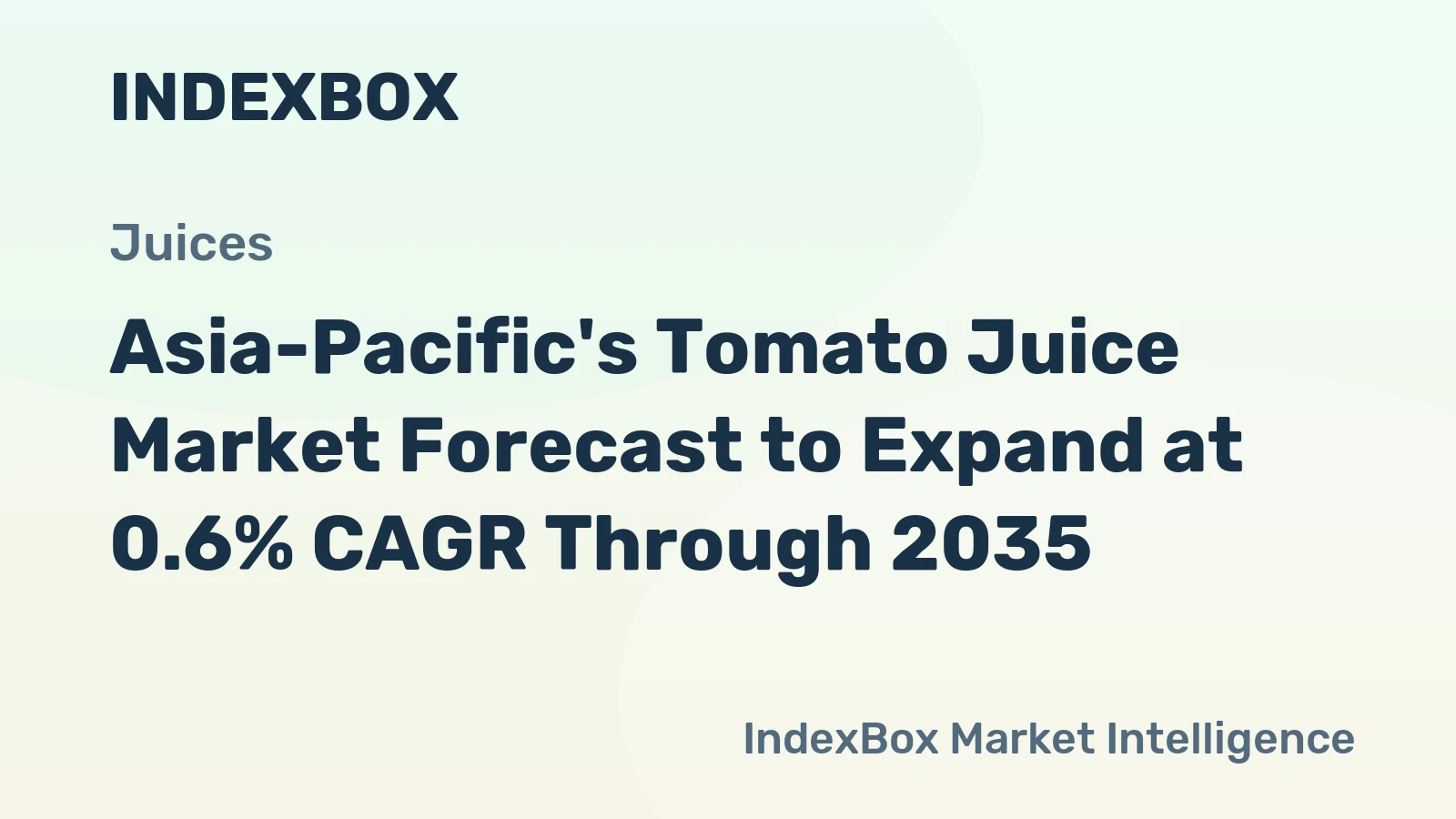 Asia-Pacific's Tomato Juice Market Forecast to Expand at 0.6% CAGR Through 2035