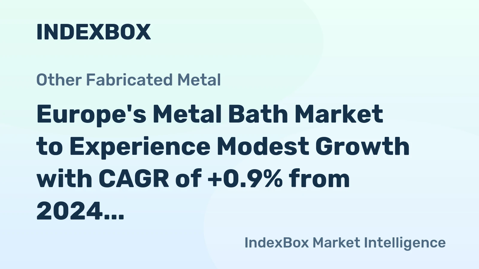 Europe's Metal Bath Market to Experience Modest Growth with CAGR of +0.9% from 2024 to 2035