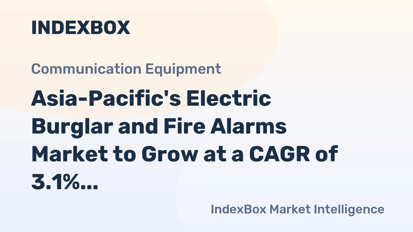 Asia-Pacific's Electric Burglar and Fire Alarms Market to Grow at a CAGR of 3.1% to Reach $5.1B by 2035