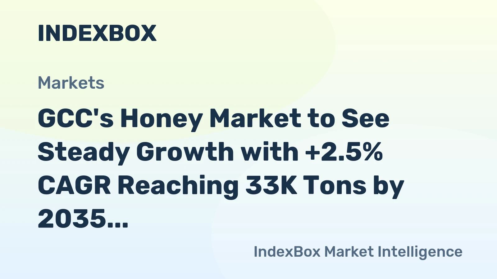 GCC's Honey Market to See Steady Growth with +2.5% CAGR Reaching 33K Tons by 2035