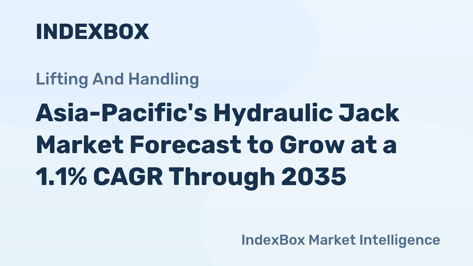 Asia-Pacific's Hydraulic Jack Market Forecast to Grow at a 1.1% CAGR Through 2035