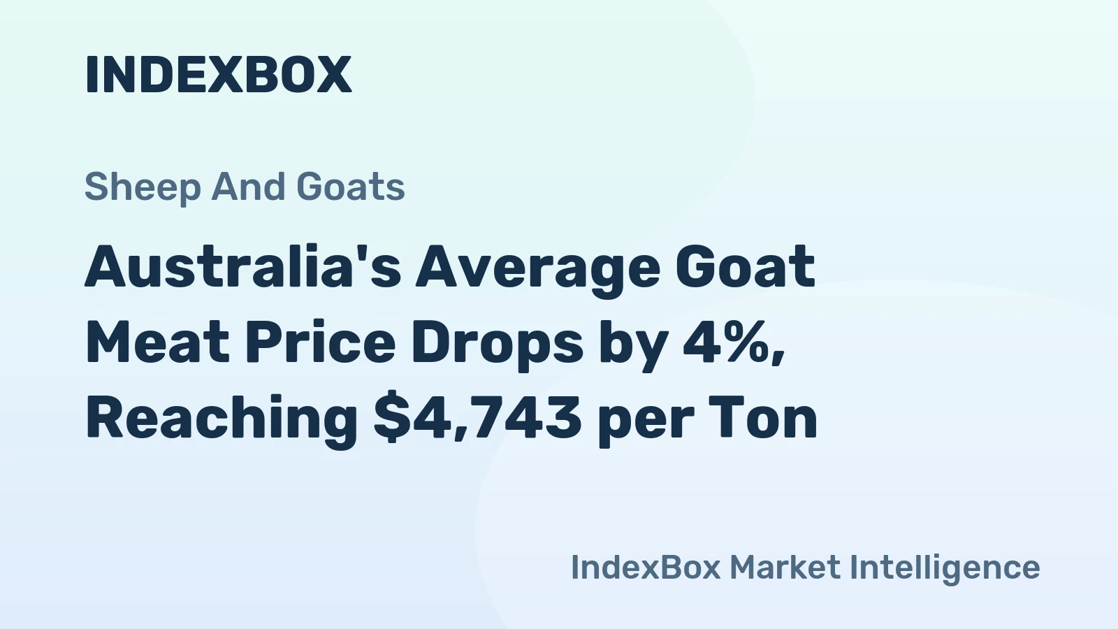 Australia's Average Goat Meat Price Drops by 4%, Reaching $4,743 per Ton