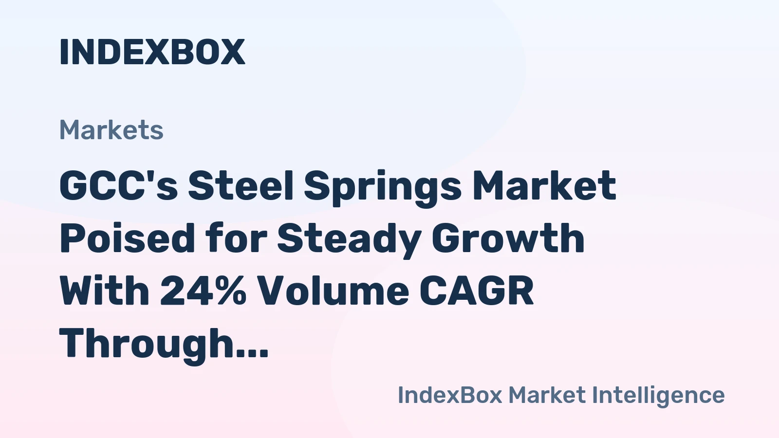 GCC's Steel Springs Market Poised for Steady Growth With 24% Volume CAGR Through 2035