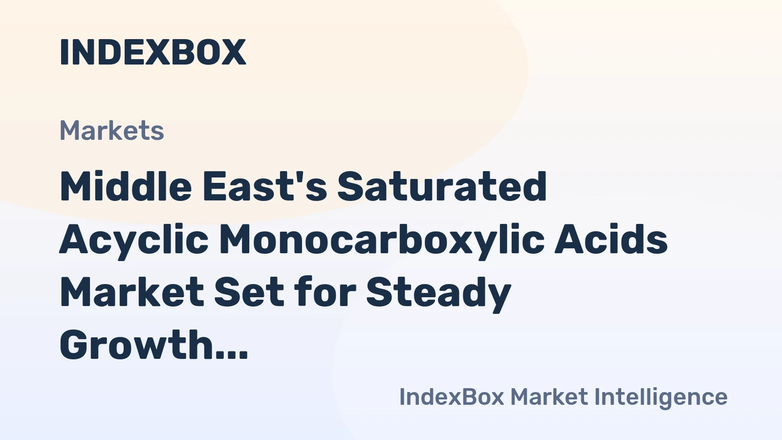 Middle East's Saturated Acyclic Monocarboxylic Acids Market Set for Steady Growth to 1.6 Million Tons