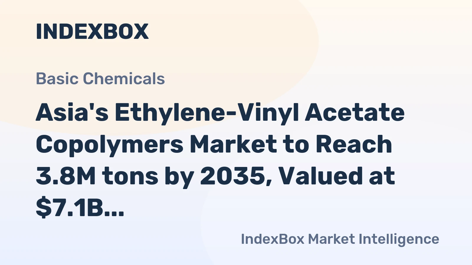 Asia's Ethylene-Vinyl Acetate Copolymers Market to Reach 3.8M tons by 2035, Valued at $7.1B