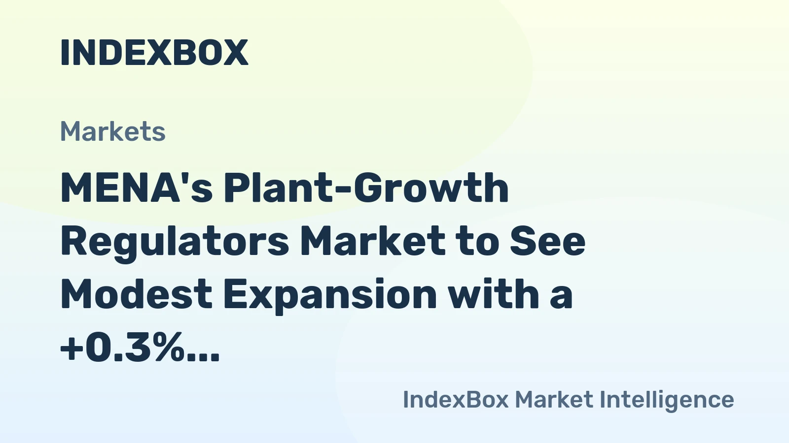 MENA's Plant-Growth Regulators Market to See Modest Expansion with a +0.3% Volume CAGR