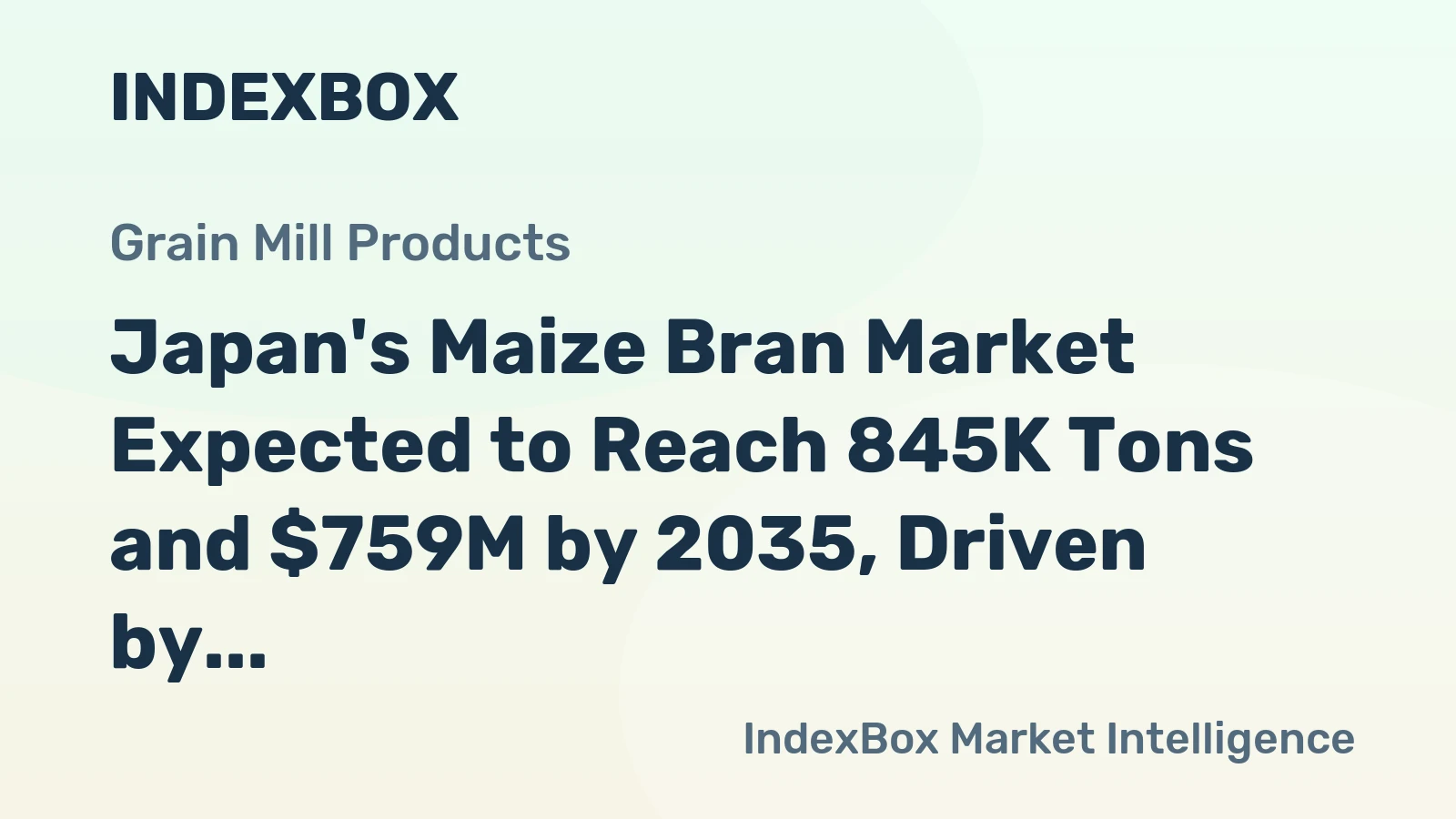 Japan's Maize Bran Market Expected to Reach 845K Tons and $759M by 2035, Driven by Increasing Demand