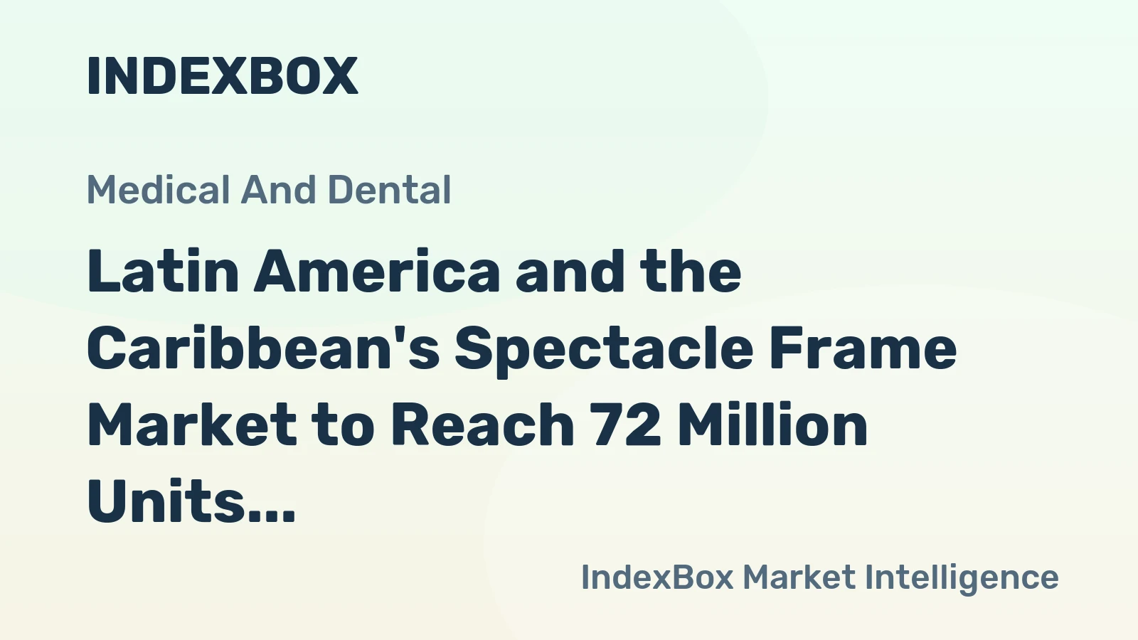 Latin America and the Caribbean's Spectacle Frame Market to Reach 72 Million Units and $2.1 Billion