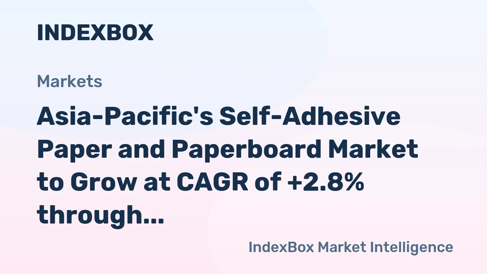 Asia-Pacific's Self-Adhesive Paper and Paperboard Market to Grow at CAGR of +2.8% through 2035