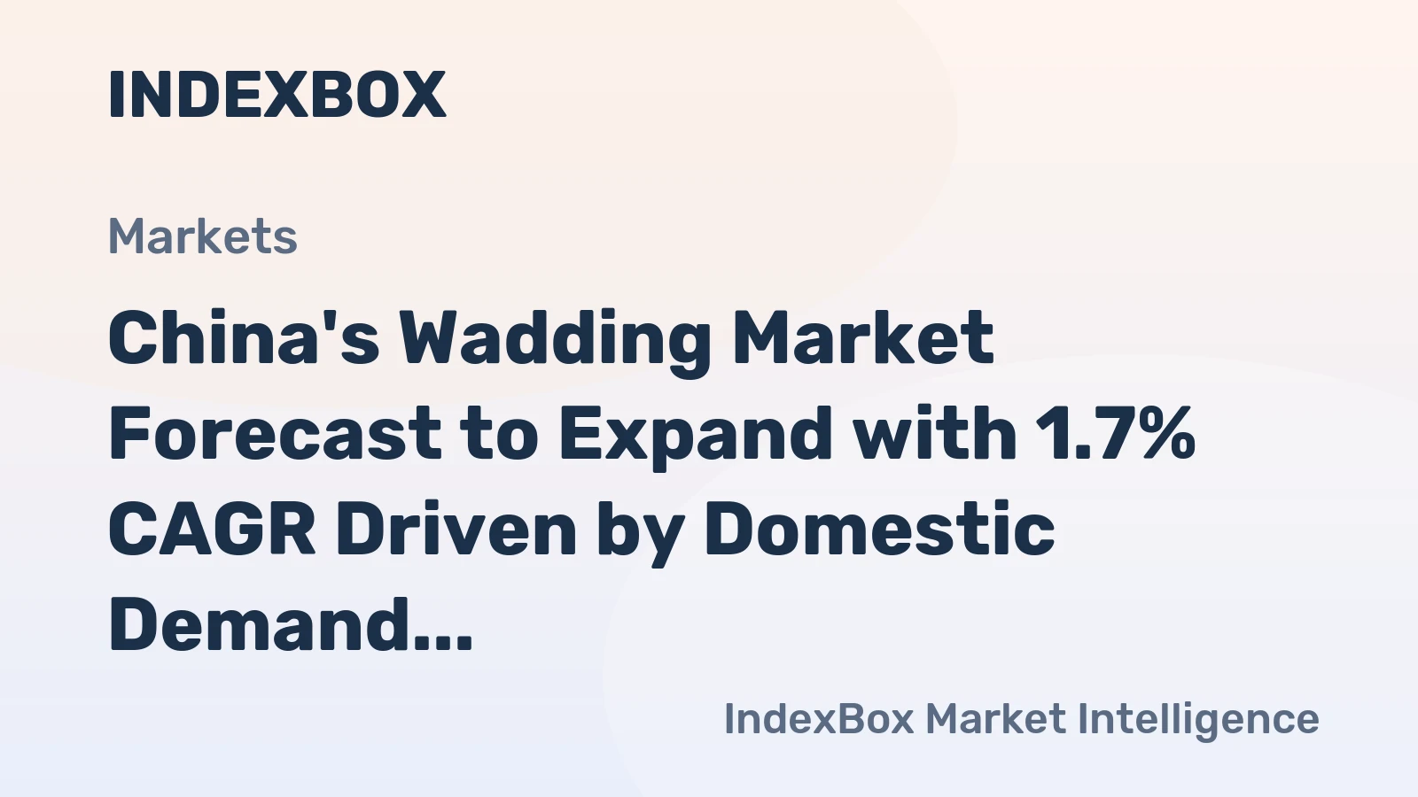 China's Wadding Market Forecast to Expand with 1.7% CAGR Driven by Domestic Demand