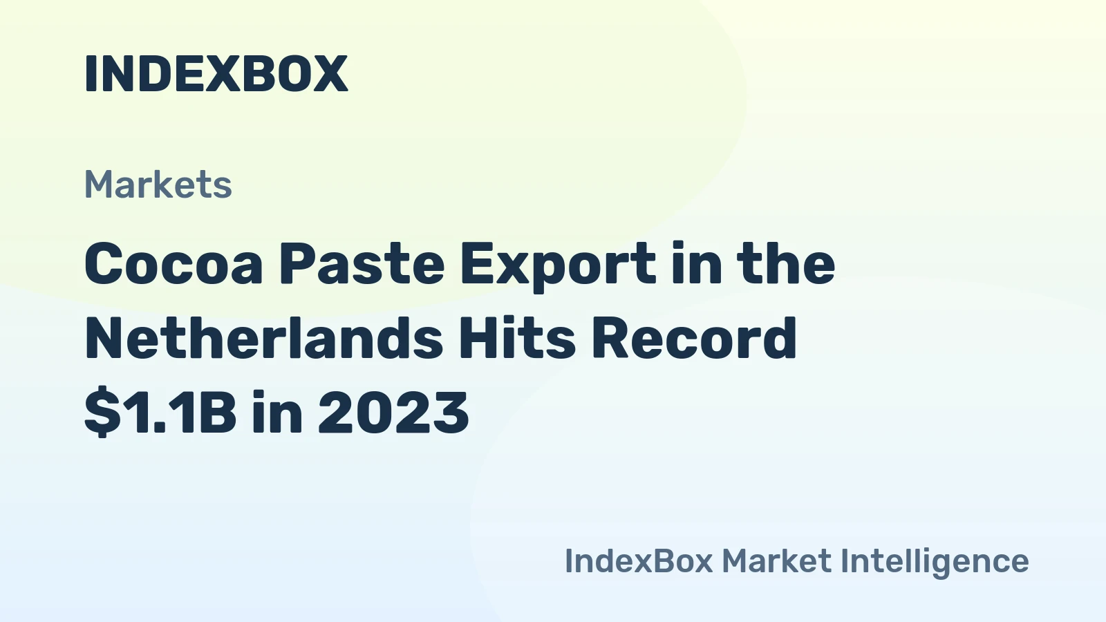 Cocoa Paste Export in the Netherlands Hits Record $1.1B in 2023