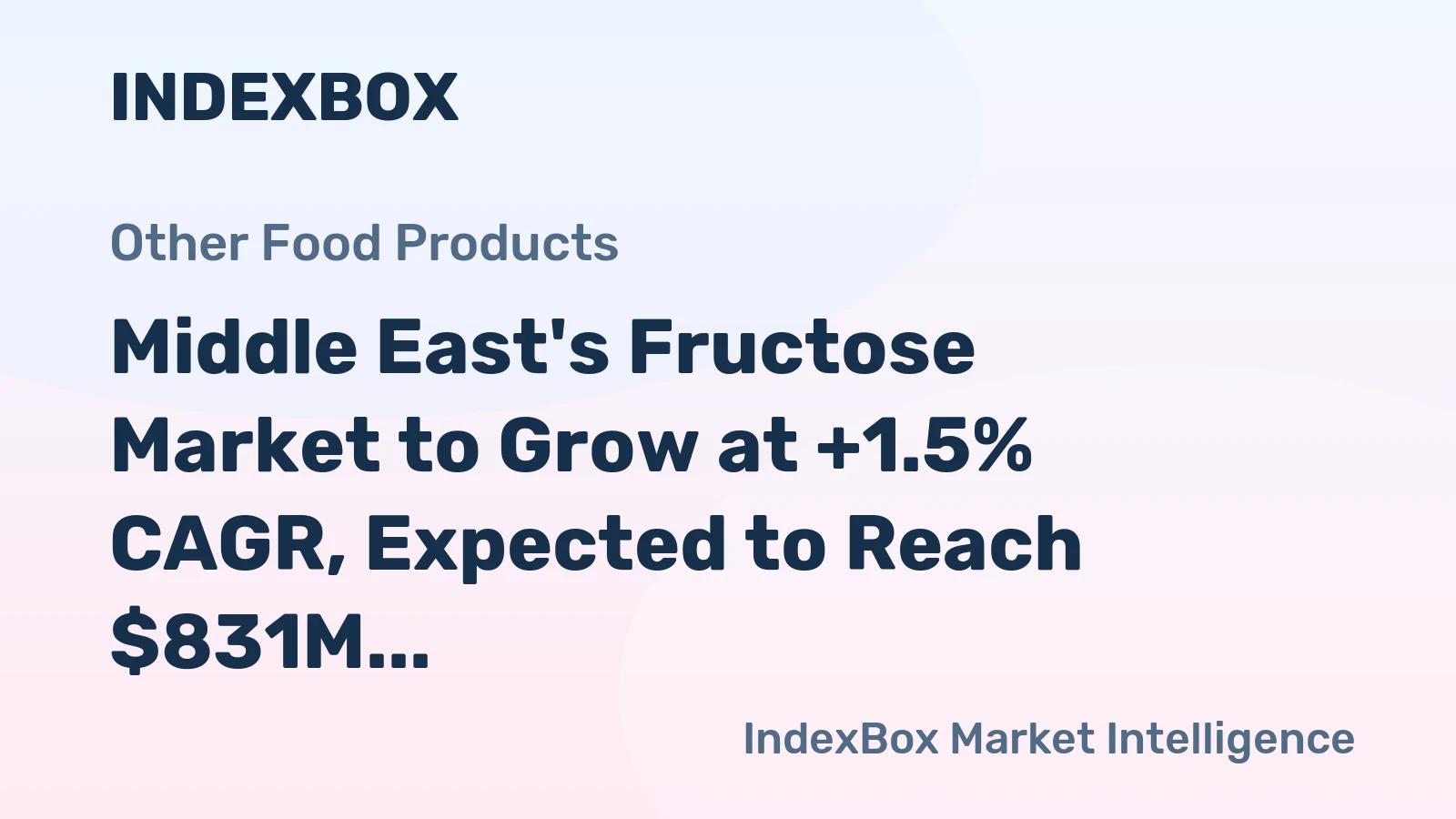 Middle East's Fructose Market to Grow at +1.5% CAGR, Expected to Reach $831M by 2035