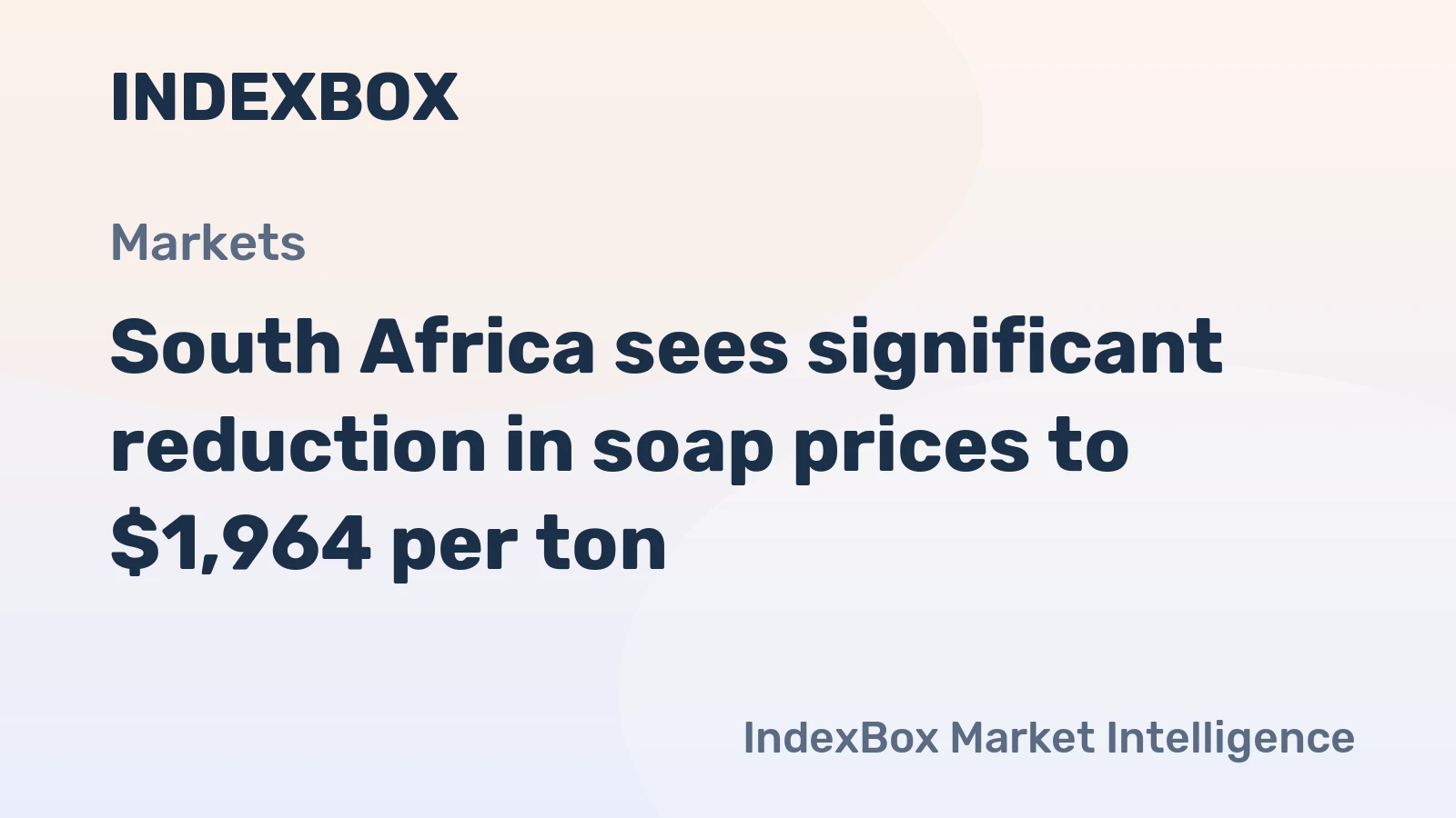 South Africa sees significant reduction in soap prices to $1,964 per ton